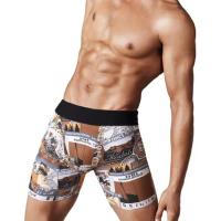 China Quick-Dry Cotton Men's Performance Boxer Briefs with Anti-Chafe Stay-Put Design and 4-Way Stretch for Gym Workouts for sale