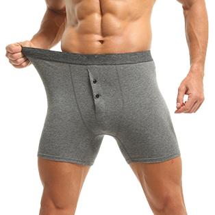 China Long-Leg Plush Cotton Men's Boxer Briefs with 360° Breathable Moisture Control and Commute-Tailored No-Ride-Up Fit for sale