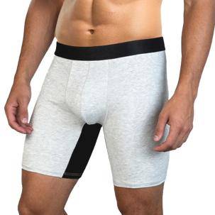 China Plush Moisture-Wicking Men's Boxer Briefs with 4-Way Stretch and Stay-Put Contoured Fit for Gym Workouts for sale