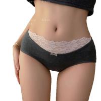 China Elegant Delicate Lace Trim Snug Body-Mapped Stay-Put Fit Breathable Premium Natural Cotton Ladies' Briefs for sale