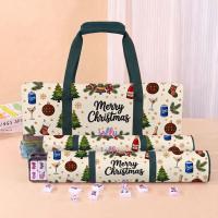 China Vintage Christmas Aesthetic Large-Capacity Makeup Handbag with Water-Resistant Fabric for sale