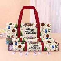 China Vintage Christmas Aesthetic Large-Capacity Makeup Handbag with Water-Resistant Fabric for sale