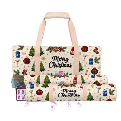 China Vintage Christmas Aesthetic Large-Capacity Makeup Handbag with Water-Resistant Fabric for sale