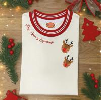 China Breathable Soft Cotton Long-Sleeve Shirt with Subtle Christmas Design and Comfort-Tailored Fit for Holiday Wear for sale