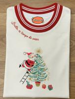 China Premium Combed Cotton Christmas Sleep Shirt with Subtle Festive Design and Relaxed Sleep Fit for sale