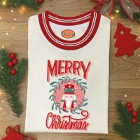 China Premium Combed Cotton Christmas Sleep Shirt with Subtle Festive Design and Relaxed Sleep Fit for sale