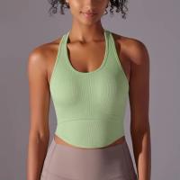China Airy Breathable Stretch Nylon Sports Bra with Medium-High Impact Support and Polished Sleek Aesthetic for Outdoor Fitness for sale