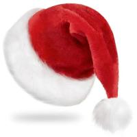 China Thickened Soft Velvet Christmas Santa Hat for Adults - Universal Size & Reusable Festive Hat for sale