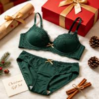 China Gentle Breathable Polyamide Stylish Lace Lady's Bra Set for Christmas Home Wear for sale