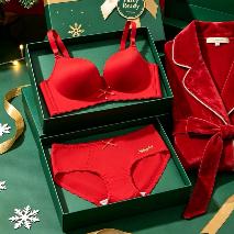 China Elegant Christmas Lace Bra Set with Breathable Fabric and Durable Lace Craftsmanship for Versatile Multi-Scene Use for sale