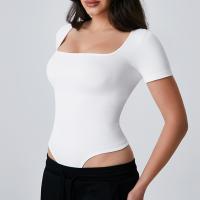 China Seamless Shaping Bodysuit Short-Sleeve Stretchy Yoga Bodysuit for Pilates Exercise Wear for sale