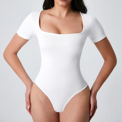 China Seamless Shaping Bodysuit Short-Sleeve Stretchy Yoga Bodysuit for Pilates Exercise Wear for sale