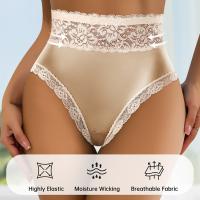 China Breathable Stretchable Mid-rise Ladies Briefs Soft Satin Lacy Women's Briefs for Sleeping Lounge at Home for sale