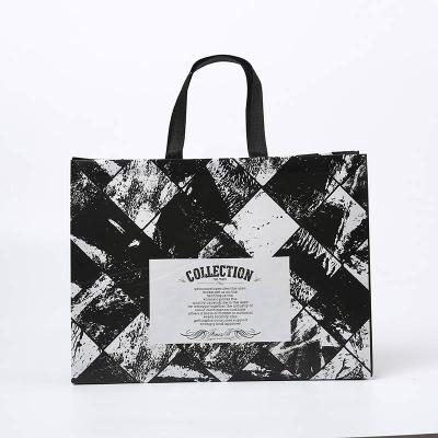 China Eco friendly foldable non-woven fabric customized size color white black retail shopping bags with logo print for sale