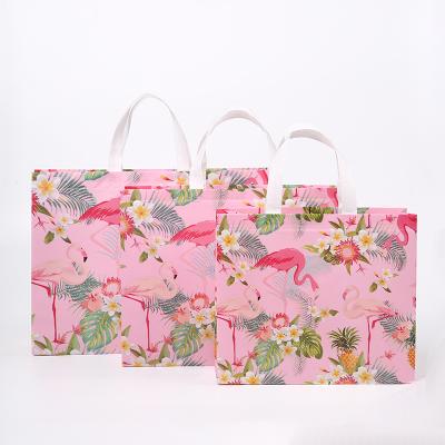 China Hot sale print biodegradable nonwoven pink bird shopping bag cute tote bag for sale