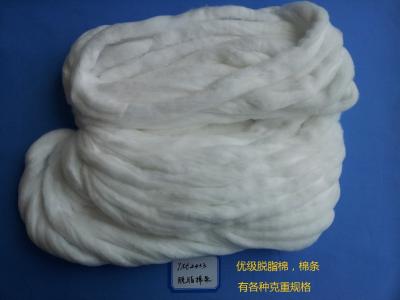 China Absorbent Cotton Sliver 3g Per Meter Medical Grade ＞80 Degrees Whiteness for sale