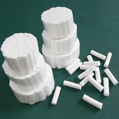 China 1.2cm Diameter White 1.2X3.8cm Cotton Dental Rolls for sale