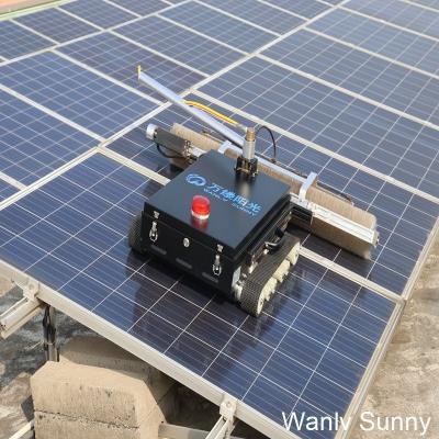 China Solar Panel Cleaning Machine with Rotating Brush and Water Spray Nozzle 24H Service for sale