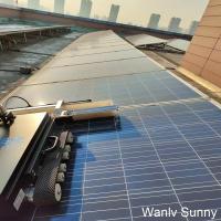China 1200x1000x350mm Remote Track Robot for Solar Panel Cleaning Water Dry Washing Dual for sale