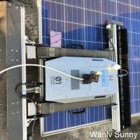 China PLC Controlled Solar Panel Cleaning Robot 1000mm Brush Dry or Water Wash for PV Plant Maintenance for sale