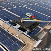 China 1100 mm Cleaning Width Wireless Remote Control Cleaning Machine for Solar Panel Washing for sale