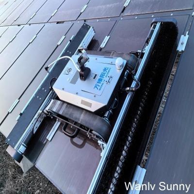 China DC Motor Controls Travel and Brush Rotation Advanced Solar Panel Cleaning Robot System for sale