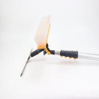 China Max 11.4m Telescopic Pole Solar Cleaning Brush with Water Pump 80cm Nylon Brush Head for sale