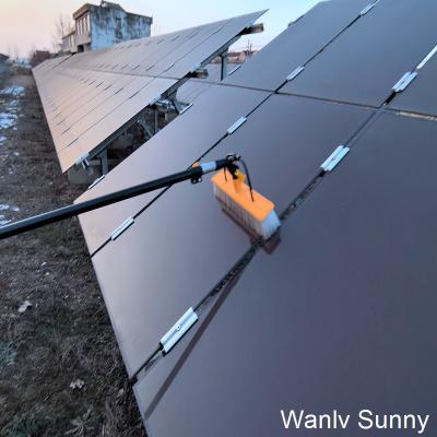 China Solar Panel Cleaning Machine with Water Fed Electric Rotating Brush Cleaning Process for sale