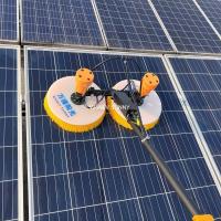 China Double Head Solar Panel Cleaning Brush 180W 24V DC Motor Telescopic Rod 3.5m-7.5m for Petrochemical Industry for sale