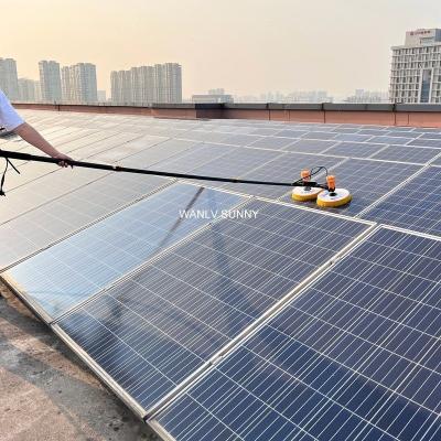China Wanlv Sunny Solar Panel Cleaning Brush Roller 24V 180W Motor Telescopic Rod 3.5m for sale