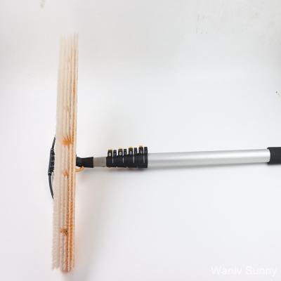 China Solar Panel Cleaning Brush Water Fed Spray Brush 80cm 3.5m Telescopic Rod for PV Maintenance for sale
