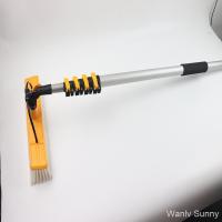 China Solar Panel Cleaning Brush with Wiper Telescopic Pole 3.6m to 11.4m Aluminum Alloy for sale
