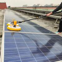 China High Pressure Cleaning Double-Head Rotating Solar Panel Brush with Lightweight Pole for sale