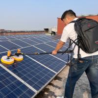 China WLS-4-2-3YL Economical Lithium Battery Double Heads Rotating Brush for Solar Panel Cleaning 3.5m Pole for sale