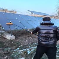 China 6.0m Telescopic Handle Manual Cleaning Brush for Photovoltaic Farms Water Tap Connection for sale