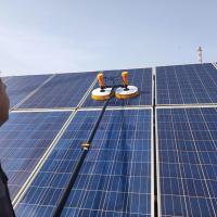 China Solar Panel Cleaning Brush with Telescopic Pole 3.5m 5.5m 7.5m Dual Rotating Heads for sale