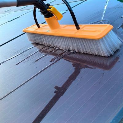 China Manul Water Spray Solar Panel Cleaning Brush 55 Cm Head Width and 9.0 M Telescopic Handle for sale