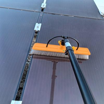 China Solar Panel Manual Water Spray Brush 55cm Nylon Head 4.8m Telescopic Handle for sale