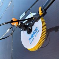 China 5.5m Telescopic Pole Handheld Battery Powered Solar Cleaning Rotary Brush Single Head for sale
