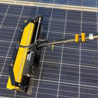 China Dual Photovoltaic Cleaning Roller Brush with 5.5M Telescopic Pole for Solar Panels for sale