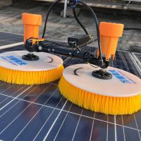 China Electric Double-Head Solar Panel Cleaning Brush with 7.5m Telescopic Handle 180W Motor for sale