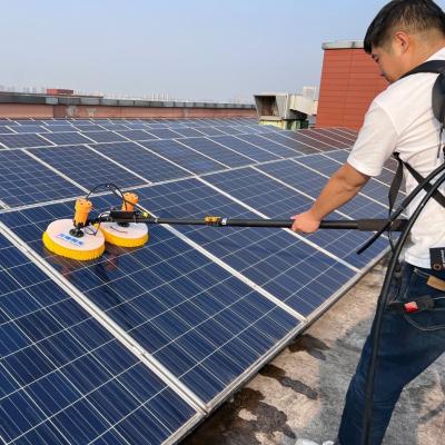 China Double-Head Rotary Brush for Solar Panels Economic Version 5.5 Meters Telescopic Pole for sale