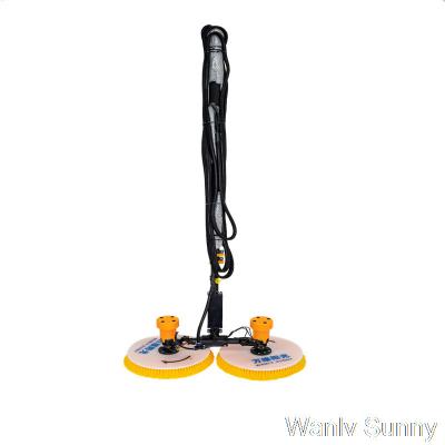 China Double Head Rotary Brush for PV Cell Cleaning 3.5m 5.5m 7.5m Telescopic Handle for sale