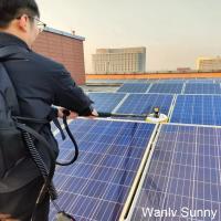 China Single-Head Micro-Gear Rotary Solar Panel Cleaning Brush 7.5m Telescopic Pole Lithium Battery for sale