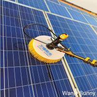 China Single-Head Micro-Gear Rotary Solar Panel Cleaning Brush 7.5m Telescopic Pole Lithium Battery for sale