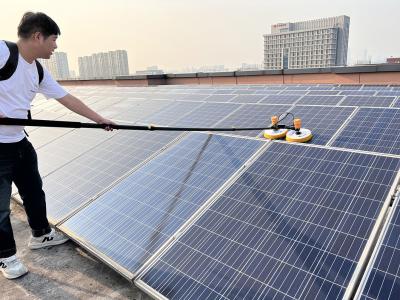 China 24FT Telescopic Water Fed Window Cleaning Pole Kit with 180° Rotatable Brush Head for Solar Panel and Glass for sale
