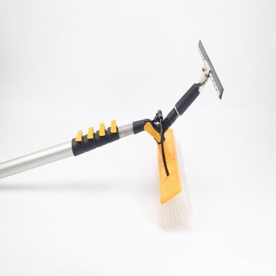 China Solar Panel Cleaning Tool Telescopic Handle 3.5-11.4m 80cm Brush 2-Hose Water Fed Kit for sale