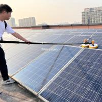 China 360 Spin Solar Panel Cleaning Brush with Soap Dispenser 30cm Disc Brush 180W Motor for sale