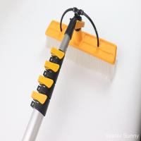 China 11-24 ft Retractable Window Cleaning Kit Aluminum Alloy Telescopic Rod 80cm Brush Head for sale