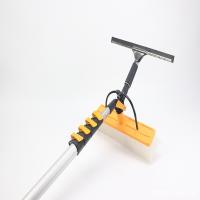 China 11-24 ft Retractable Window Cleaning Kit Aluminum Alloy Telescopic Rod 80cm Brush Head for sale